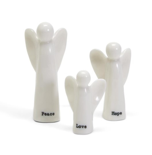 Small Porcelain Angels In Gift Box, Set of 3 - Little Obsessed