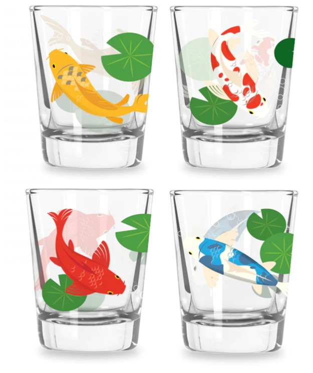 Koi Morph Shot Glasses, Set of 4 - Little Obsessed