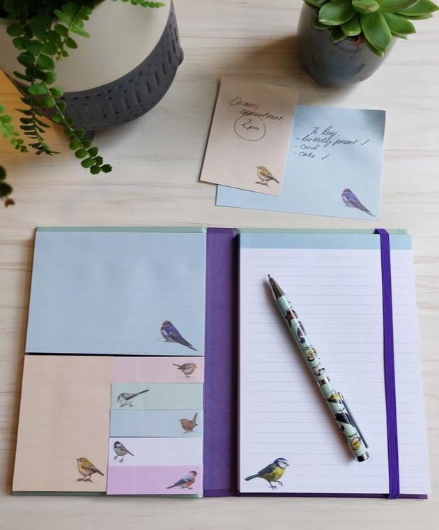 Birds Notepad & Sticky Notes - Little Obsessed