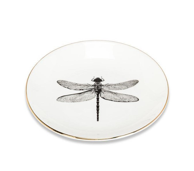 Dragonfly 5" Small Dish with Gold Rim - Little Obsessed