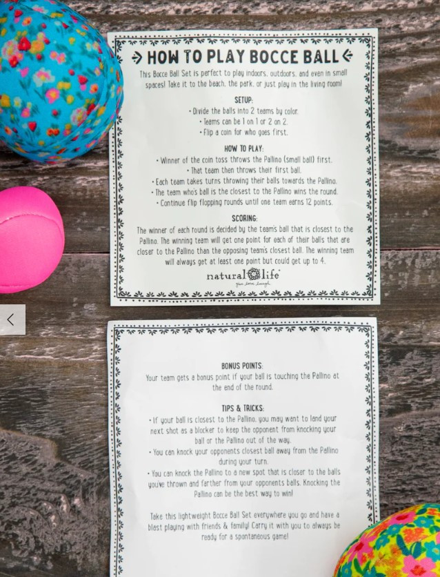 Natural Life Mini Neoprene Bocce Ball Set - Little Obsessed