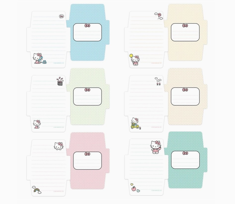 Hello Kitty Classic Pink Mini Note Cards With Stickers - Little Obsessed