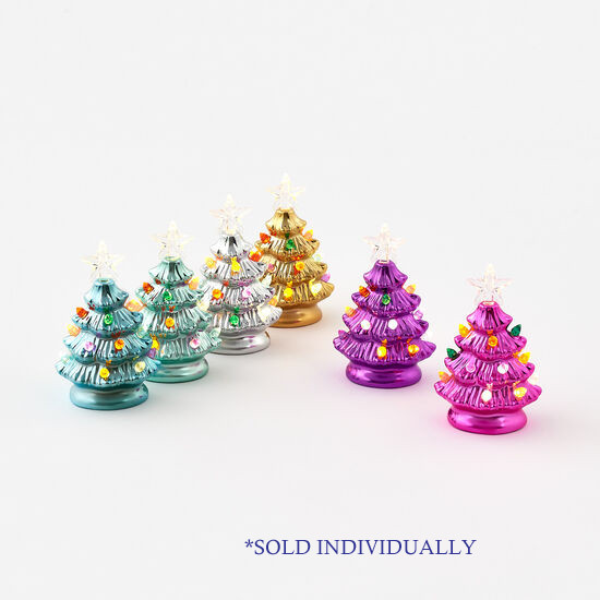 Mini Ceramic Christmas Tree With Multi Colored Lights - Little Obsessed