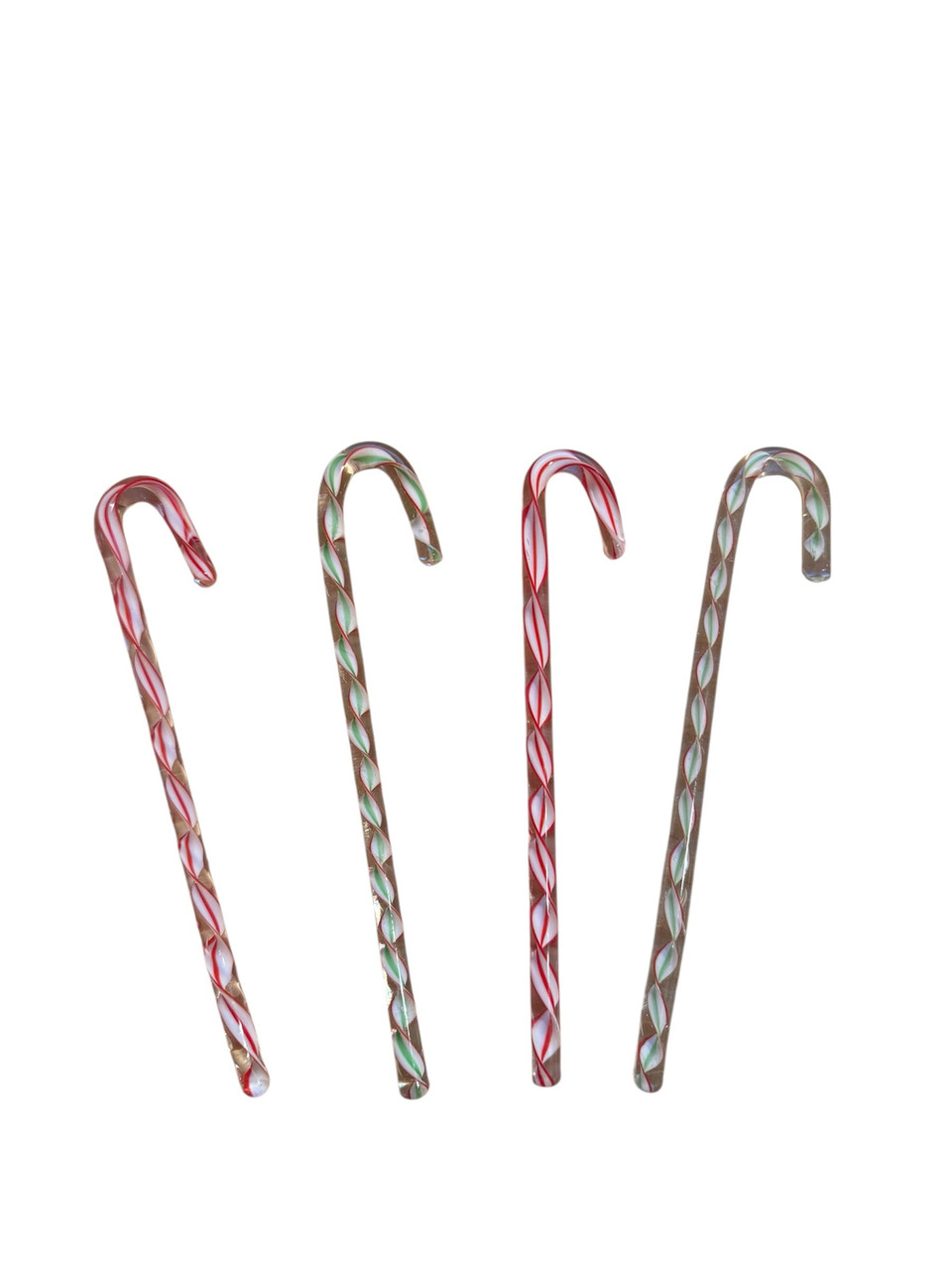 Glass Candy Cane Cocktail Stir Sticks, Set of 4 - Little Obsessed