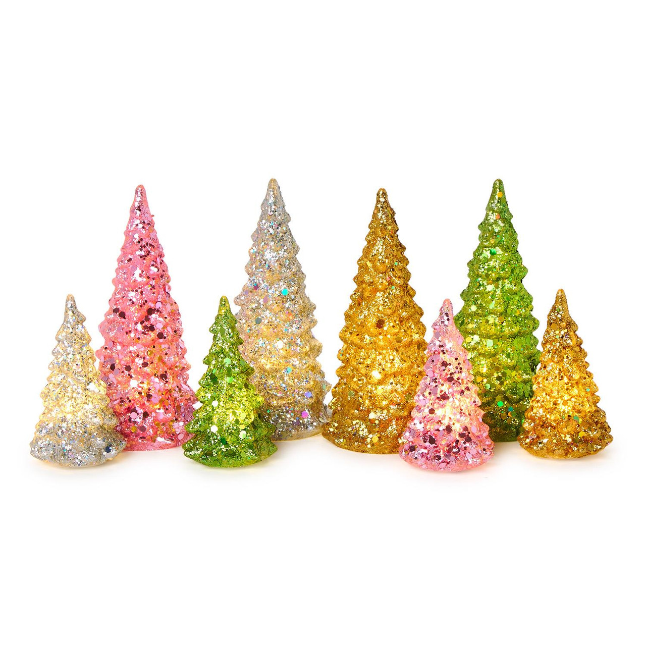 Mini Light-Up Glitter Tree, Set of 2 - Little Obsessed