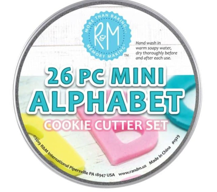 Mini Alphabet Cookie Cutters, 26 Pc Set - Little Obsessed