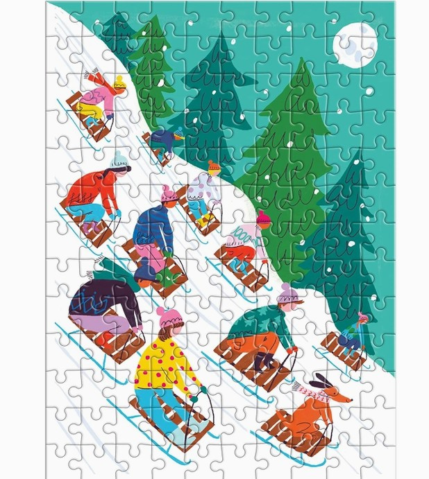 Winter Sledding Puzzle Ornament - Little Obsessed