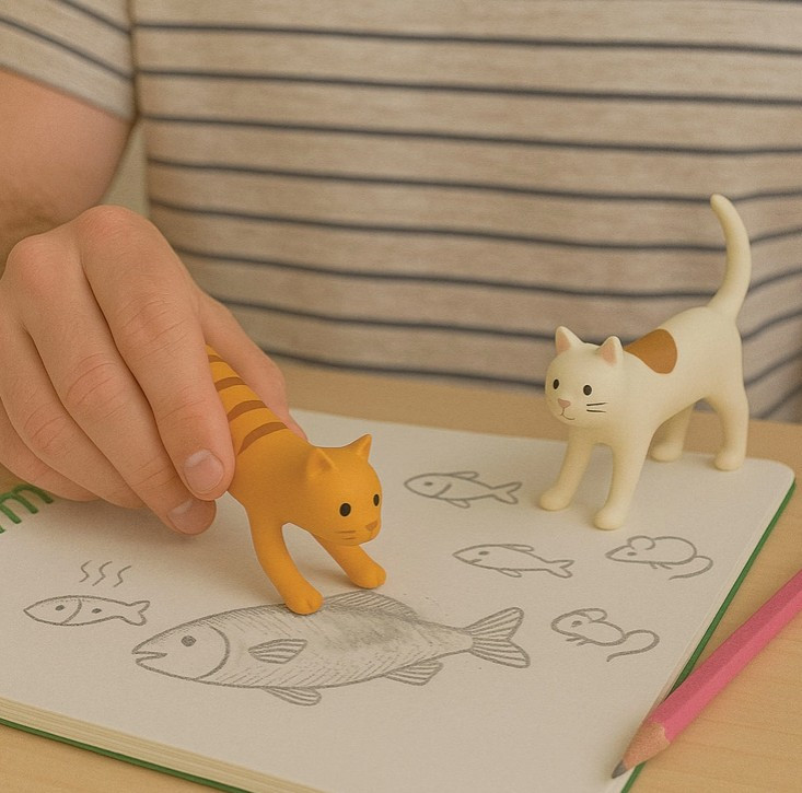 Cat Erasers, Set of 4 - Little Obsessed