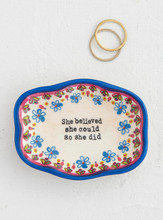 Natural Life Artisan Trinket Dish She Believed - Little Obsessed