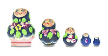 Blue Floral Mini Russian Nesting Dolls - Little Obsessed
