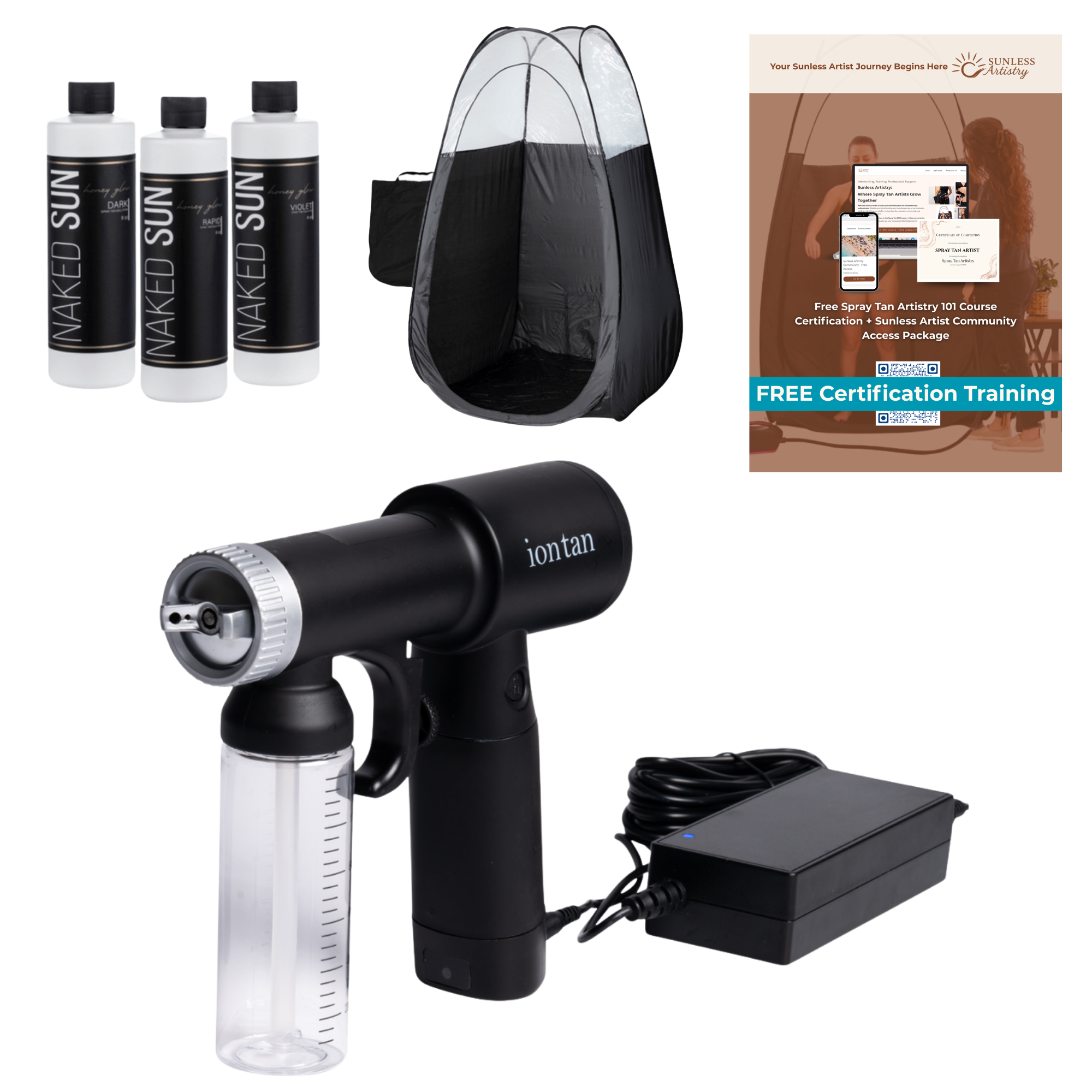 Naked Sun Onyx Spray Tanning Machine with Honey Glow Tanning Solution ...