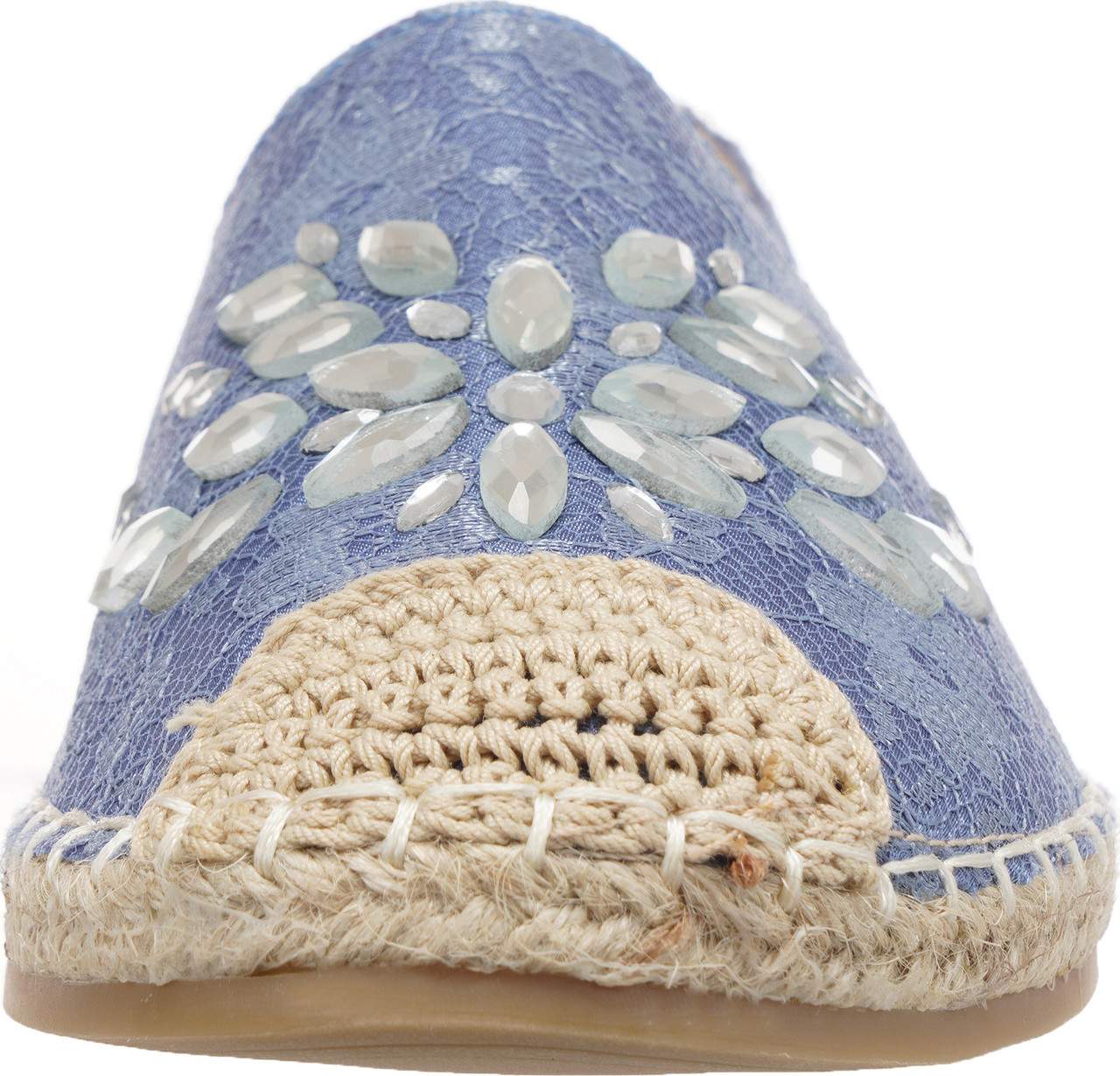 Jove Embellished Blue Lace Espadrille Shoe - In-Sattva