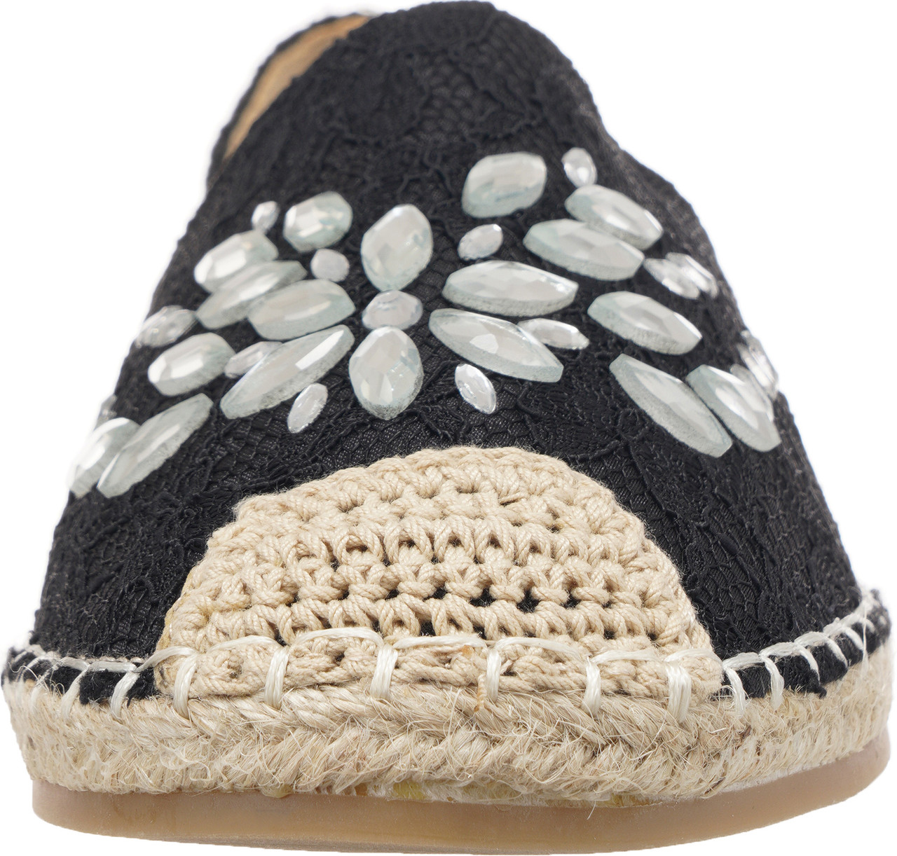 Jove Embellished Black Lace Espadrille Shoe - In-Sattva