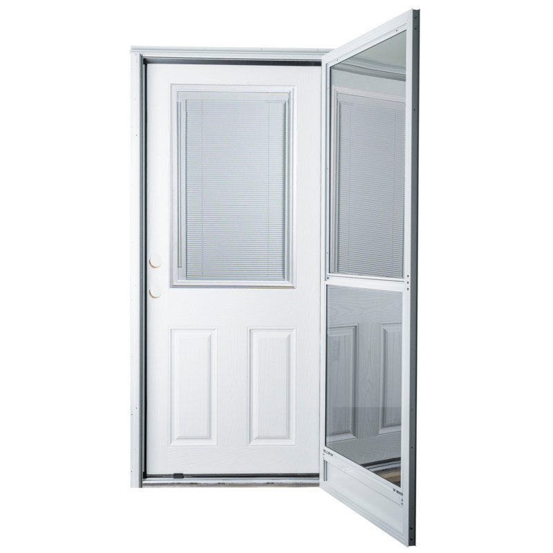 36" x 80" 6-Panel Fiberglass Combo Door - Mini-Blind Window | Style Crest