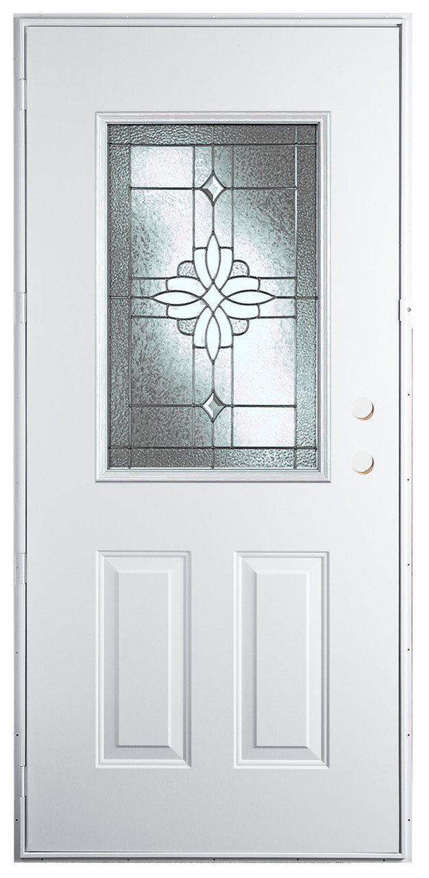 32" x 76" 6-Panel Outswing Steel Door - Laurel Window | Style Crest