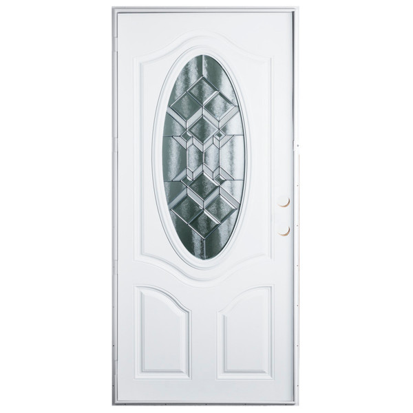 36" x 80" 6-Panel Outswing Steel Door - Oval | Style Crest