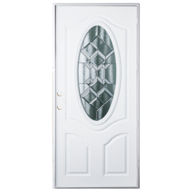 32" x 76" 6-Panel Outswing Steel Door - Oval | Style Crest