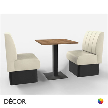Battersea 2 Seat Booth & Table Set with a Fluted, Standard-Height ...
