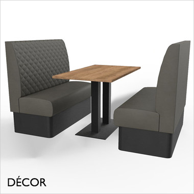 Battersea 4 Seat Booth & Table Set with a Luxurious Deep Quilted, High ...