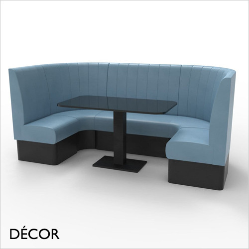 Battersea U-Shaped Booth & Table Set with a Fluted, High Backrest ...