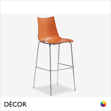 Zebra Technopolymer Bar Stool Chair with Chrome Legs | Designer Canteen ...