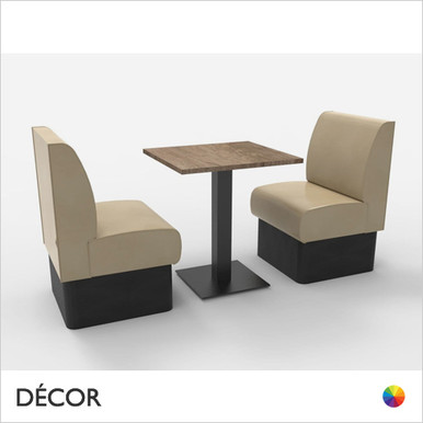 Battersea 2 Seat Booth & Table Set with a Plain, Standard-Height ...