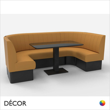 Battersea U-Shaped Booth & Table Set with a Fluted, Standard-Height ...