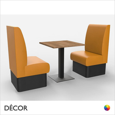 Battersea 2 Seat Booth & Table Set with a Plain, High Backrest ...