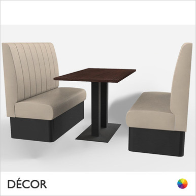 Battersea 4 Seat Booth & Table Set with a Fluted, High Backrest ...