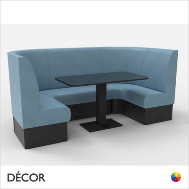 Battersea U-Shaped Booth & Table Set with a Plain, High Backrest ...