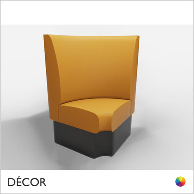 Battersea 700mm Small Round Corner Booth Seat - Plain, High Backrest ...