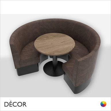 Battersea Medium ¾ Round Booth Set - Plain, Standard-Height Backrest ...