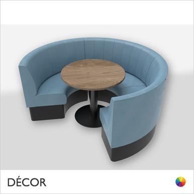 Battersea Medium ¾ Round Booth Set - Fluted, Standard Height Backrest ...