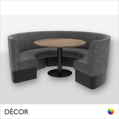 Battersea Large ¾ Round Booth Set - Plain, Standard Height Backrest ...