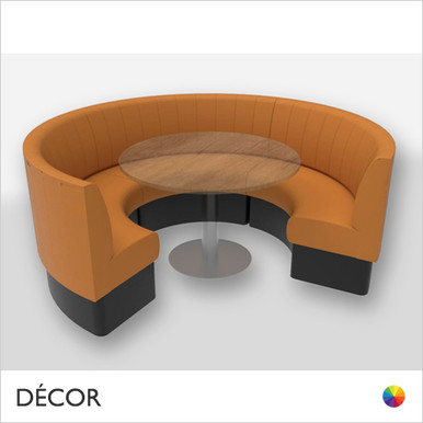 Battersea Large ¾ Round Booth Set - Fluted, Standard Height Backrest ...