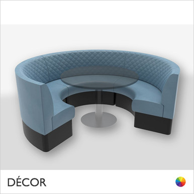 Battersea Large ¾ Round Booth Set - Luxurious Deep Quilted, Standard ...