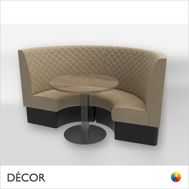 Battersea Medium ½ Round Booth Set - Luxurious Deep Quilted, High ...