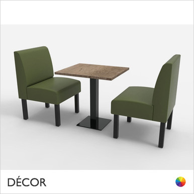 Greenwich 2 Seat Booth & Table Set with a Plain, Standard-Height ...
