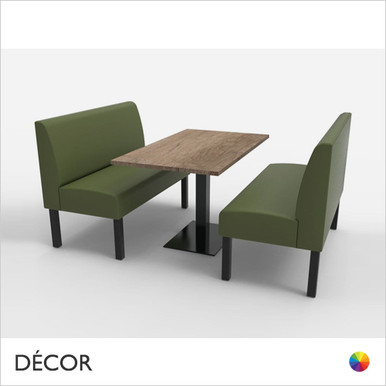 Greenwich 4 Seat Booth & Table Set with a Plain, Standard-Height ...