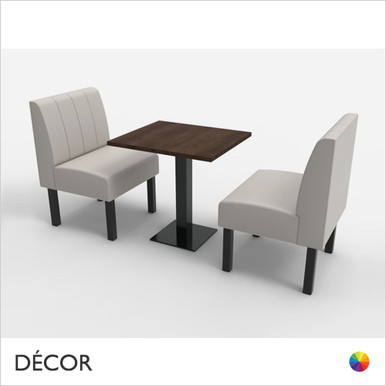 Greenwich 2 Seat Booth & Table Set with a Fluted, Standard-Height ...