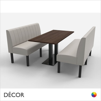 Greenwich 6 Seat Booth & Table Set with a Fluted, Standard-Height ...