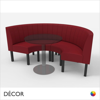 Greenwich Medium ½ Round Booth Set - Fluted, Standard-Height Backrest ...