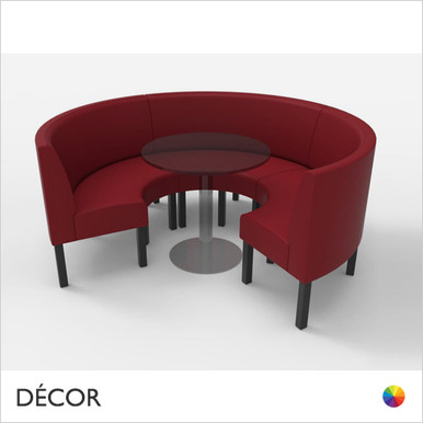 Greenwich Medium ¾ Round Booth Set - Plain, Standard-Height Backrest ...