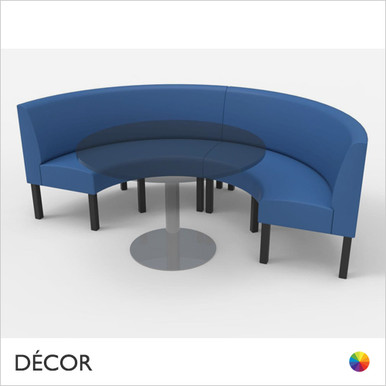 Greenwich Large ½ Round Booth Set - Plain, Standard-Height Backrest ...