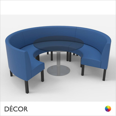 Greenwich Large ¾ Round Booth Set - Plain, Standard-Height Backrest ...