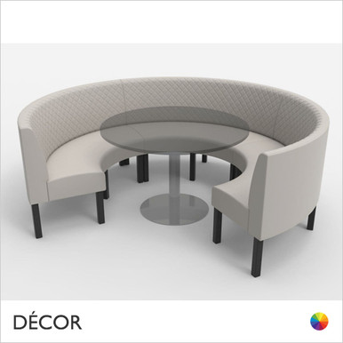Greenwich Large ¾ Round Booth Set - Quilted, Standard-Height Backrest ...