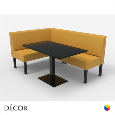 Greenwich Square Corner Booth & Table Set with a Plain, Standard-Height ...