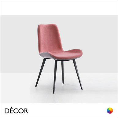 Midj - Dalia Dining Chair with Tapered Metal Legs | Designer Chairs | DÉCOR