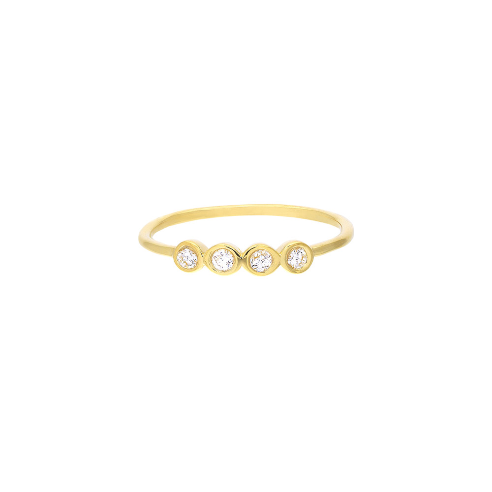 Four Diamond Wire Ring - Midas Chain