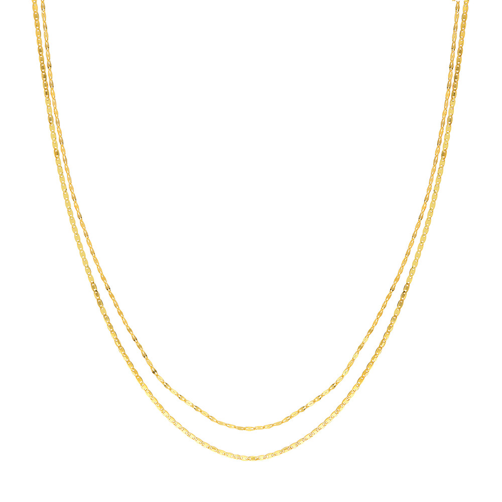 Valentino and Hammered Forzentina Layered Chain - Midas Chain